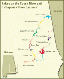 Coosa River in Alabama is named after two Native American towns ...
