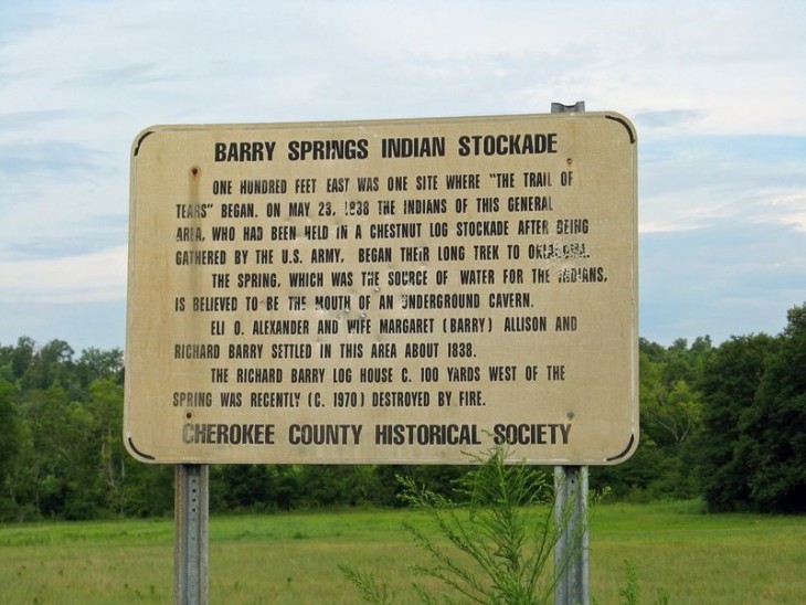 PATRON – Cherokee County – a site where the ‘Trail of Tears’ Indians ...