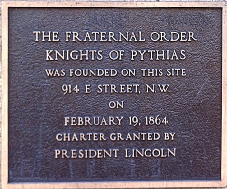 Knights of Pythias established in 1864 to promote friendship between ...